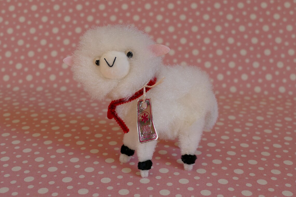 Vintage Chenille Sheep Lamb Decorations | Pipe Cleaner Animals ...