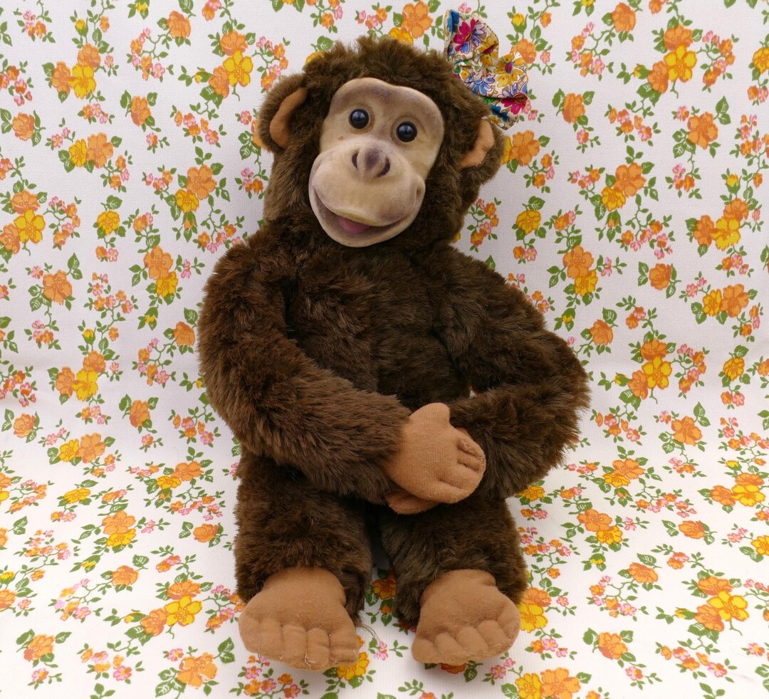 Vintage Chimpanzee Monkey Ape Plush Soft Toy Large Size Super Toys ...