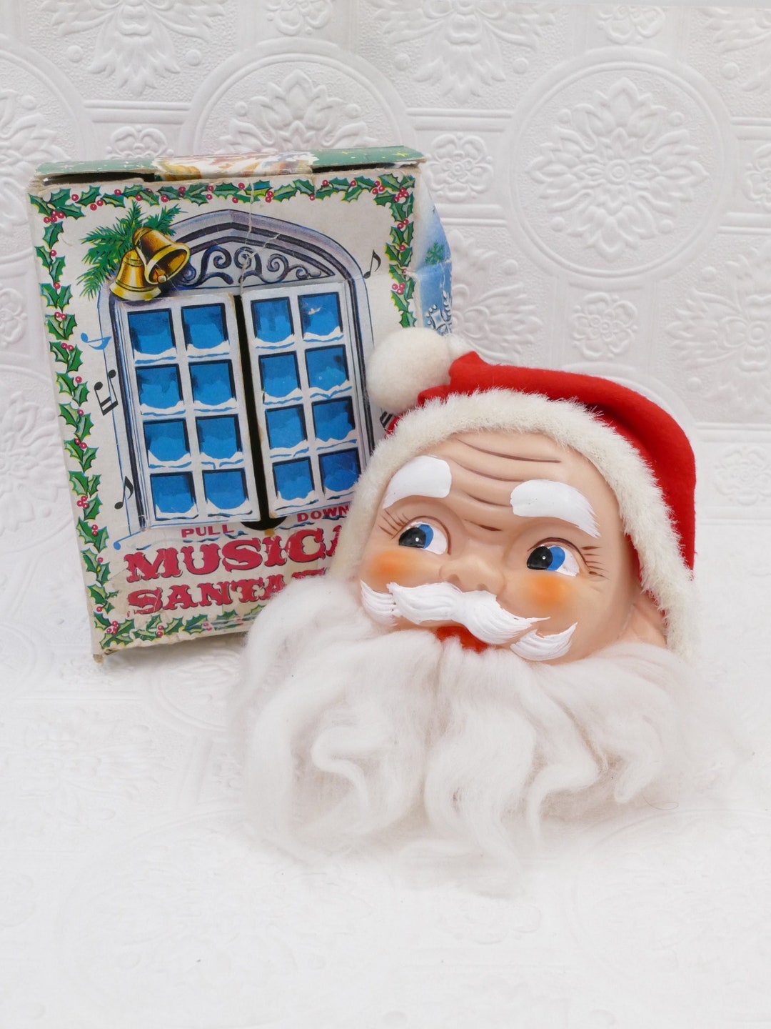 Vintage Christmas Musical Santaface Ornament Decoration - Etsy