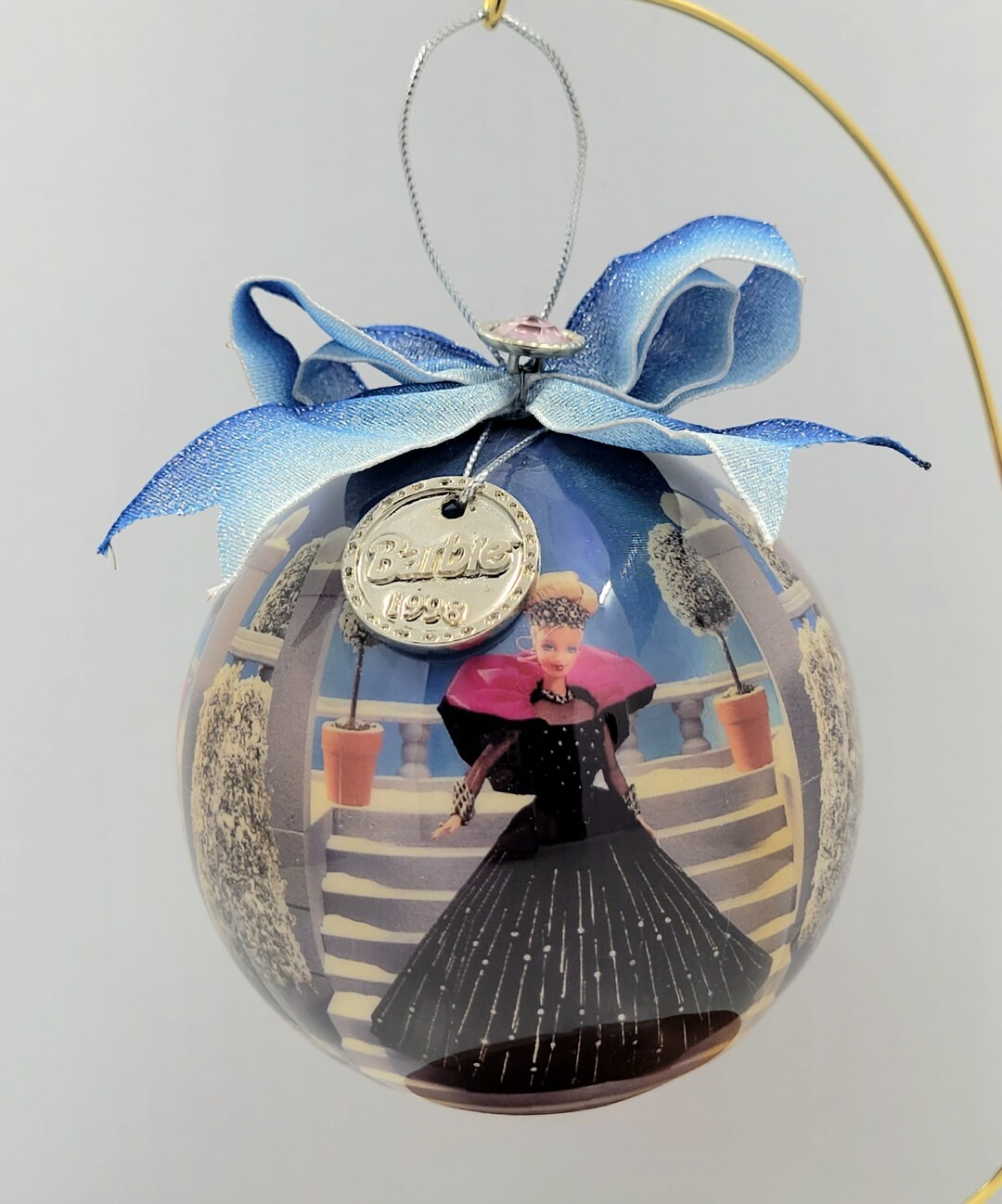 1998 Barbie 35th Anniversary Decoupage Christmas Ornament Original Box ...