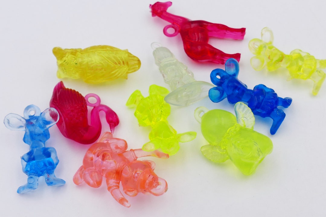 1970's Lucite Crystal Plastic Figurine Charms Penny Toys Carnival Prize ...