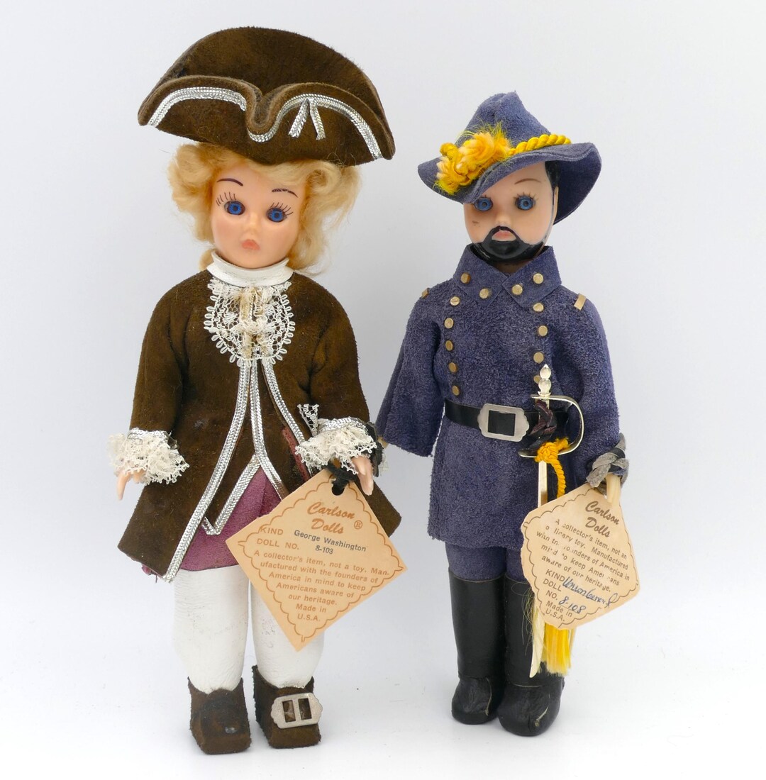 Vintage Carlson Dolls George Washington Union General Folk Art Dolls ...