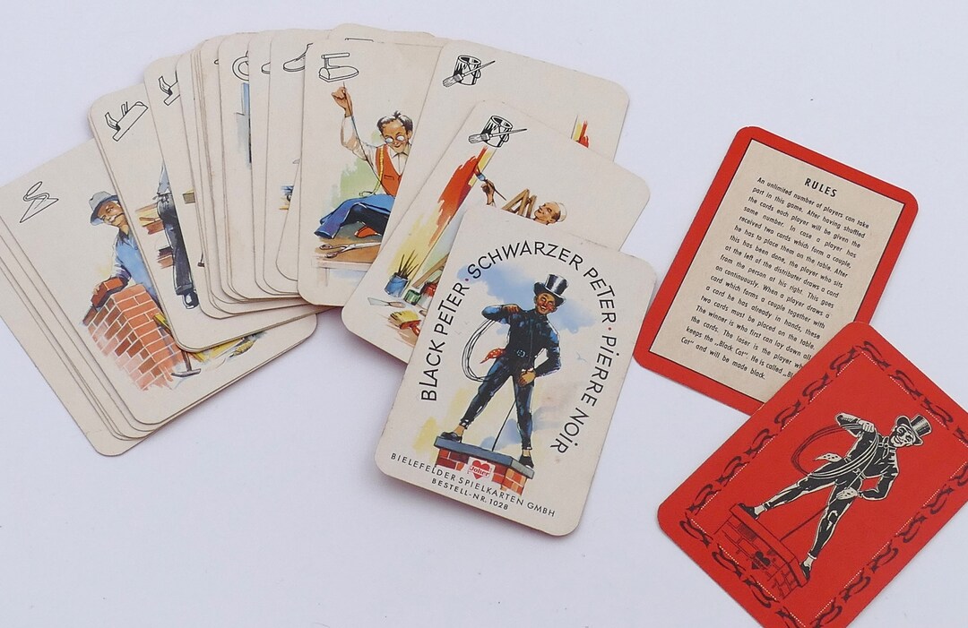 1950's Schwarzer Peter Black Peter Card Game Complete Original Box - Etsy