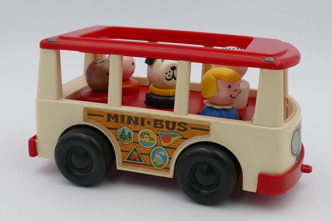 Vintage 1969 Fisher Price Mini Bus Figures Toddler Toy - Etsy
