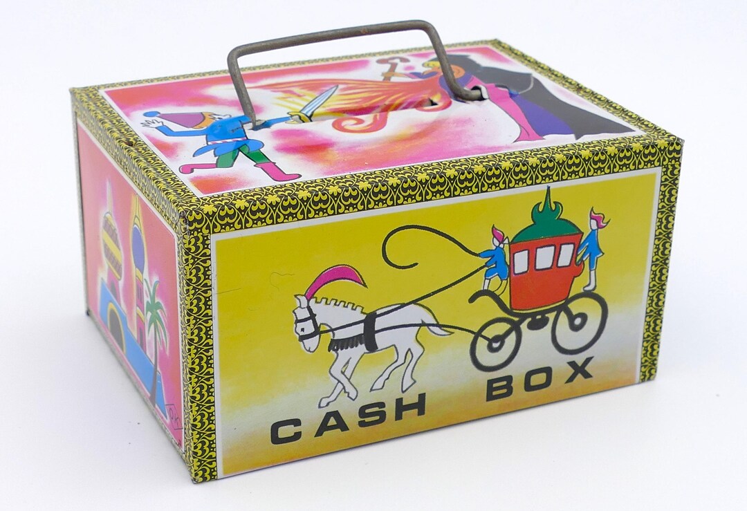 Vintage Tin Litho Made in Japan Cash Box Coin Bank Savings Bank Penny ...