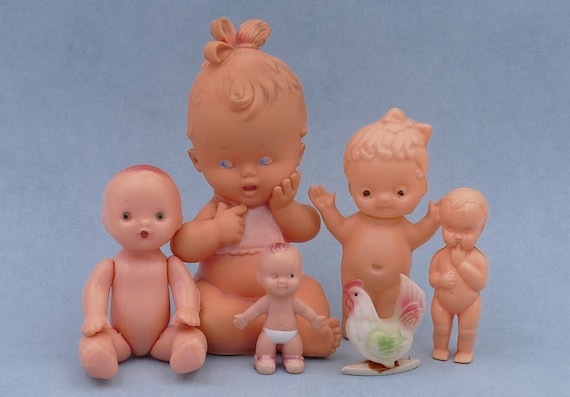 Vintage Cute Plastic Dolls Baby Figurines Little Girl Squeaky Toy Etsy Australia