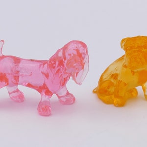1970's Lucite Crystal Plastic Dog Figurines Ornaments Penny Toys ...