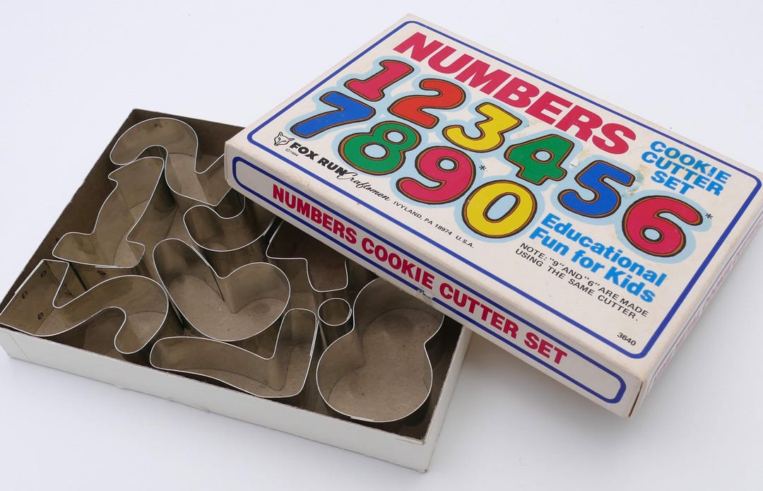 Vintage 1960's Numbers Cookie Cutter Set Educational Vintage Baking ...