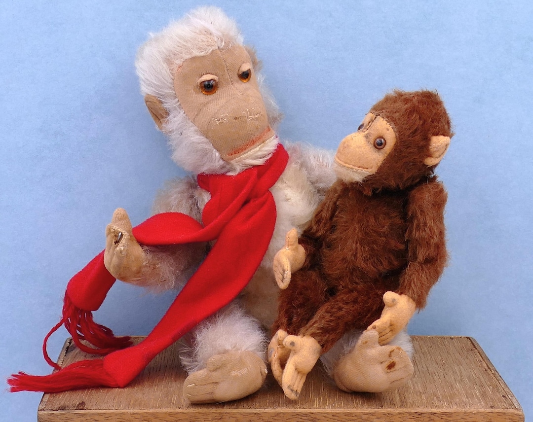 Pair of 1950's Mohair Monkey Ape Chimp Soft Toys Hermann Germany - Etsy