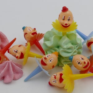 Set of Ten Vintage Clown Heads Cake Toppers Cake Decorations - Etsy