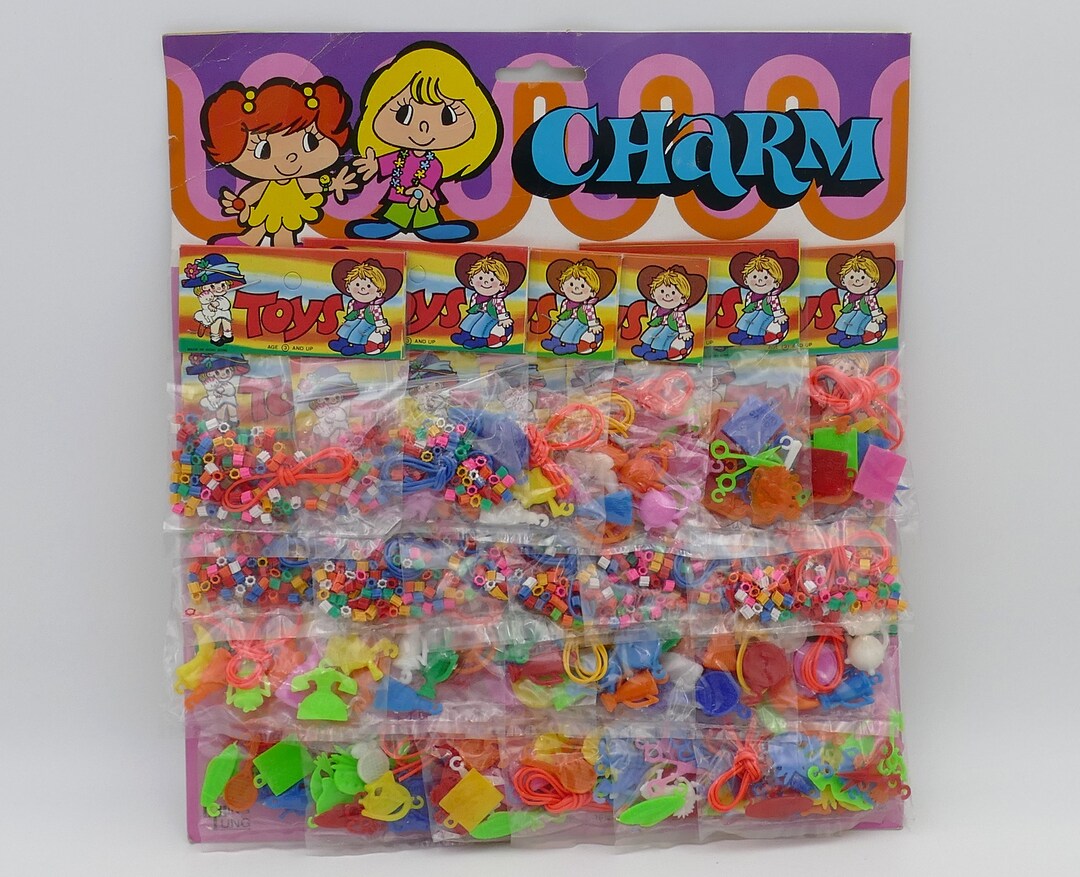 Vintage 1960's Plastic Charms 24 Original Packets Shop Display Wing ...