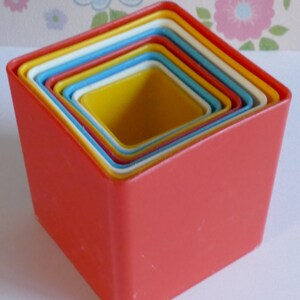 Vintage Baby Toddler Stacking Cup Cube Building Toy - Etsy