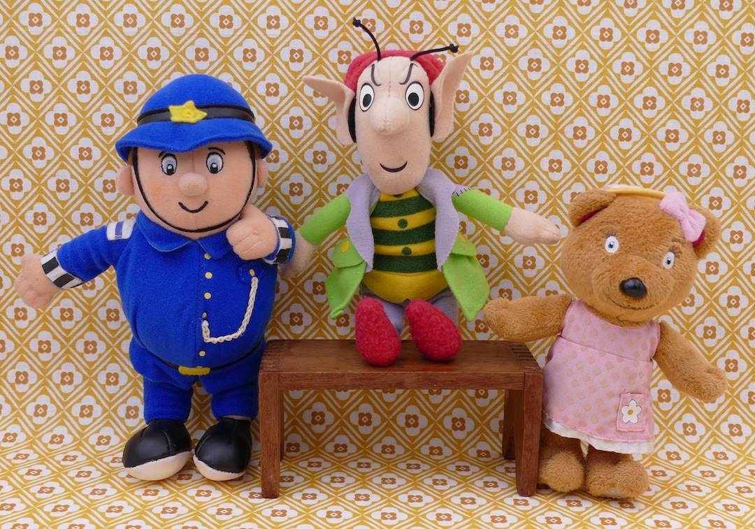 Vintage Noddy Toyland Character Toy Lot Mini Plush Toys Mr. Plod Tessie ...