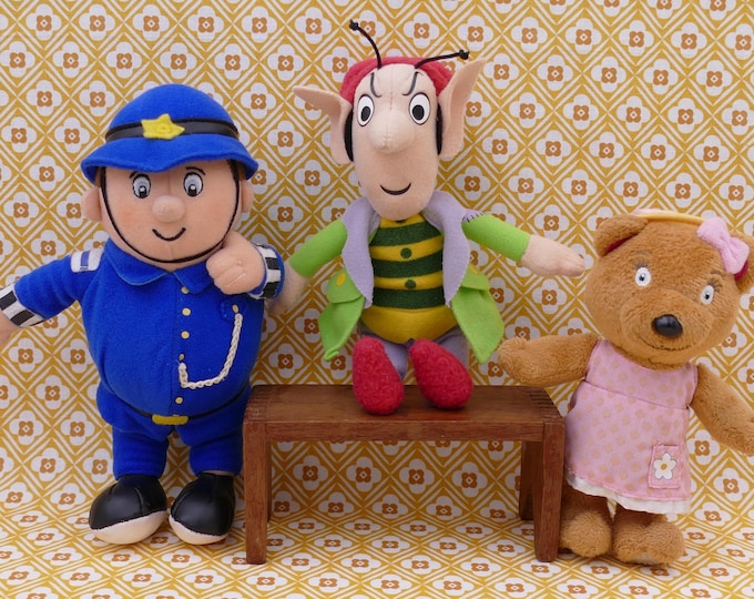 Vintage Noddy Toyland Character Toy Lot Mini Plush Toys Mr. Plod Tessie ...