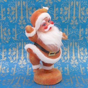 Vintage Flocked Santa Claus Christmas Ornament Decoration - Etsy