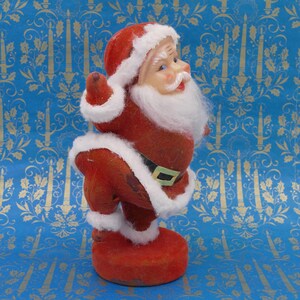 Vintage Flocked Santa Claus Christmas Ornament Decoration - Etsy