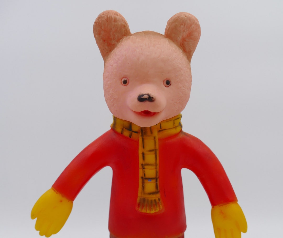 Vintage 1960 s Rupert the Bear Rubber Figurine Etsy UK