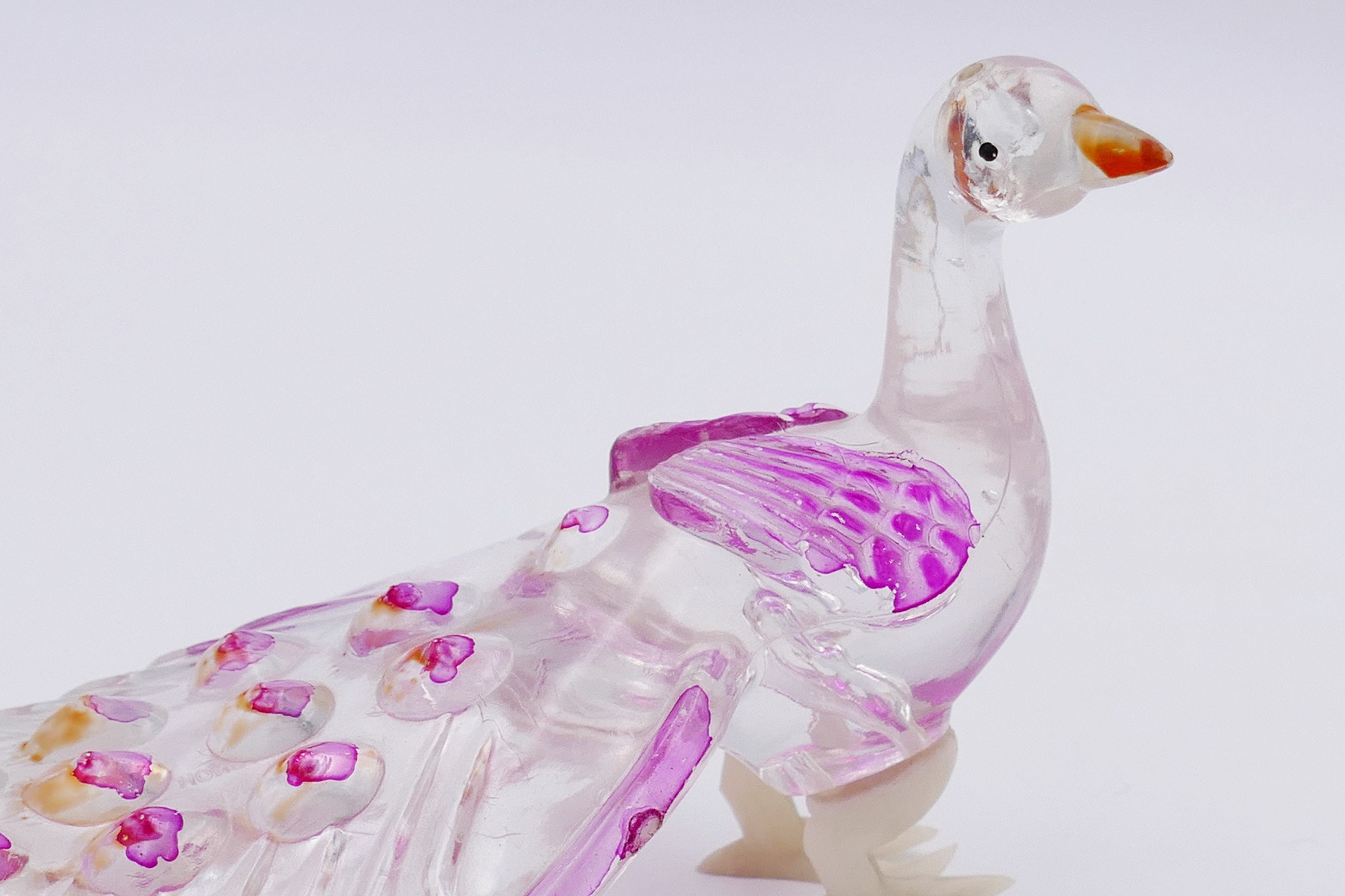 1970's Lucite Crystal Plastic Jumbo Large Peacock Figurine - Etsy