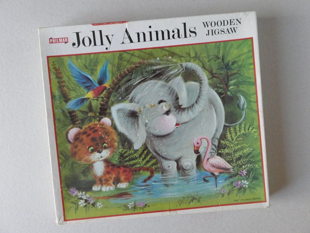 Vintage 1950's Jolly Animals Wood Puzzle - Etsy