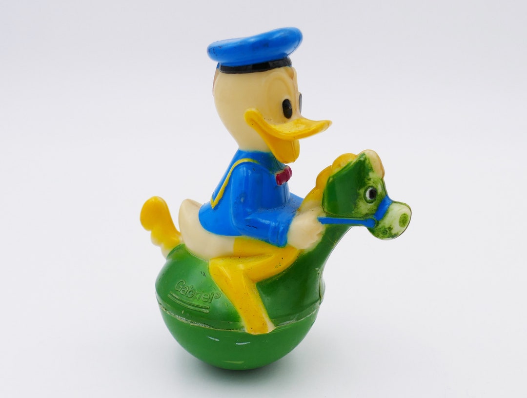 Vintage 1972 Collectable Donald Duck Wobble Roly Poly Toy Figurine ...