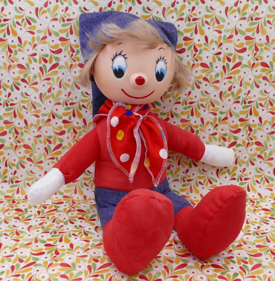 1970's Vintage Large Enid Blyton Toyland Noddy Rubber Head Soft Toy ...
