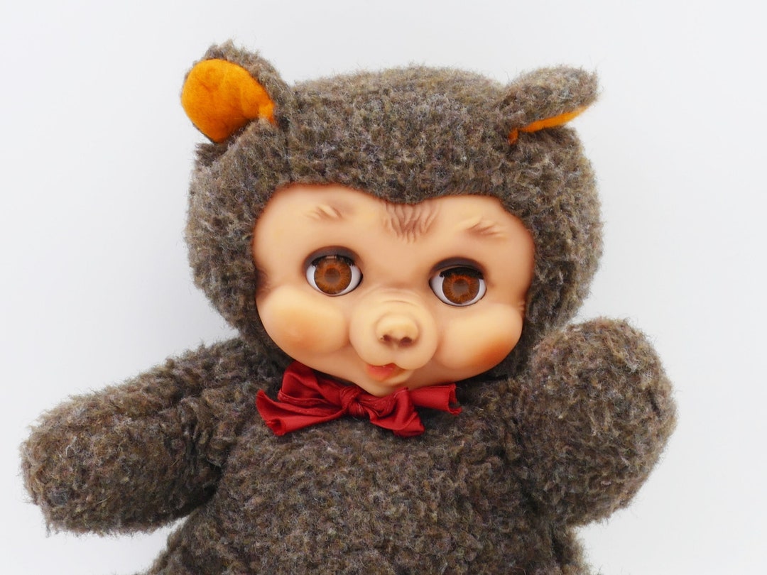 Rushton Type Mid-century Rubber Face Teddy Bear Soft Toy Reindeer - Etsy