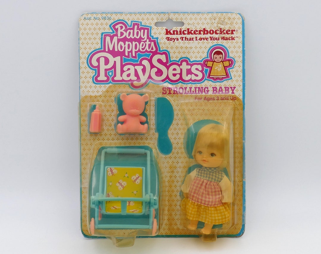 1981 Baby Moppets Play Sets Strolling Baby Knickerbocker Doll Original ...