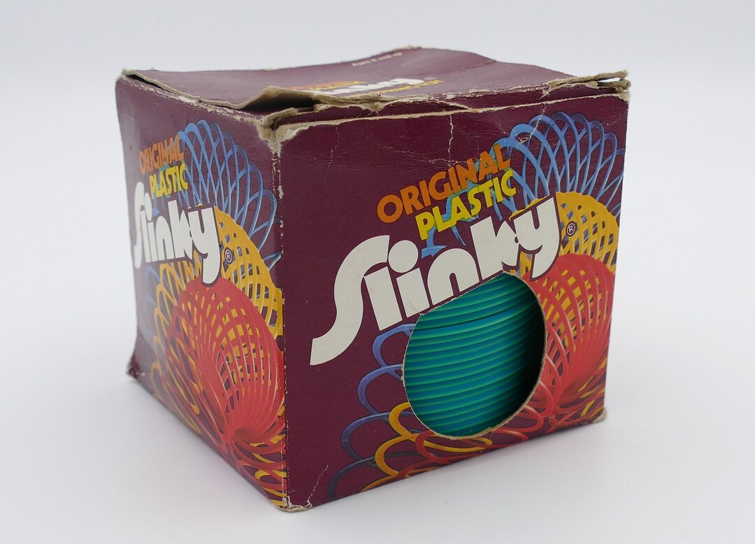 Vintage Original Plastic Slinky Walking Spring Toy Original Packaging ...