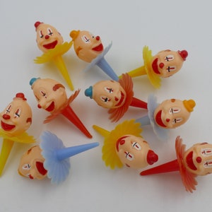 Set of Ten Vintage Clown Heads Cake Toppers Cake Decorations - Etsy
