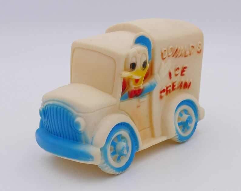 1960's Vintage Donald Duck Ice Cream Truck Rubber Squeaky - Etsy