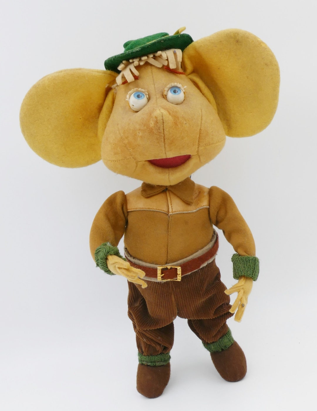 Topo Gigio Perego Felt 'hunter' Mouse Toy Doll Lenci Lars Italy 1960's ...