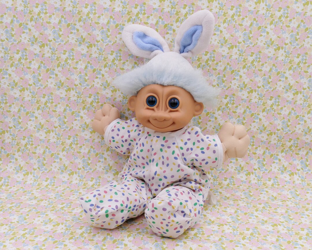 Vintage Soft Body Russ Berrie Bunny Rabbit Troll Doll 1990's - Etsy