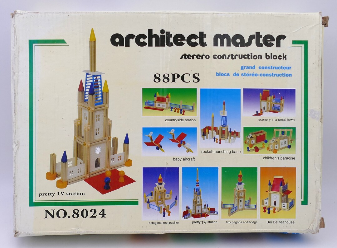 Vintage 1970's Architect Master Sterero Construction Block Building Toy ...