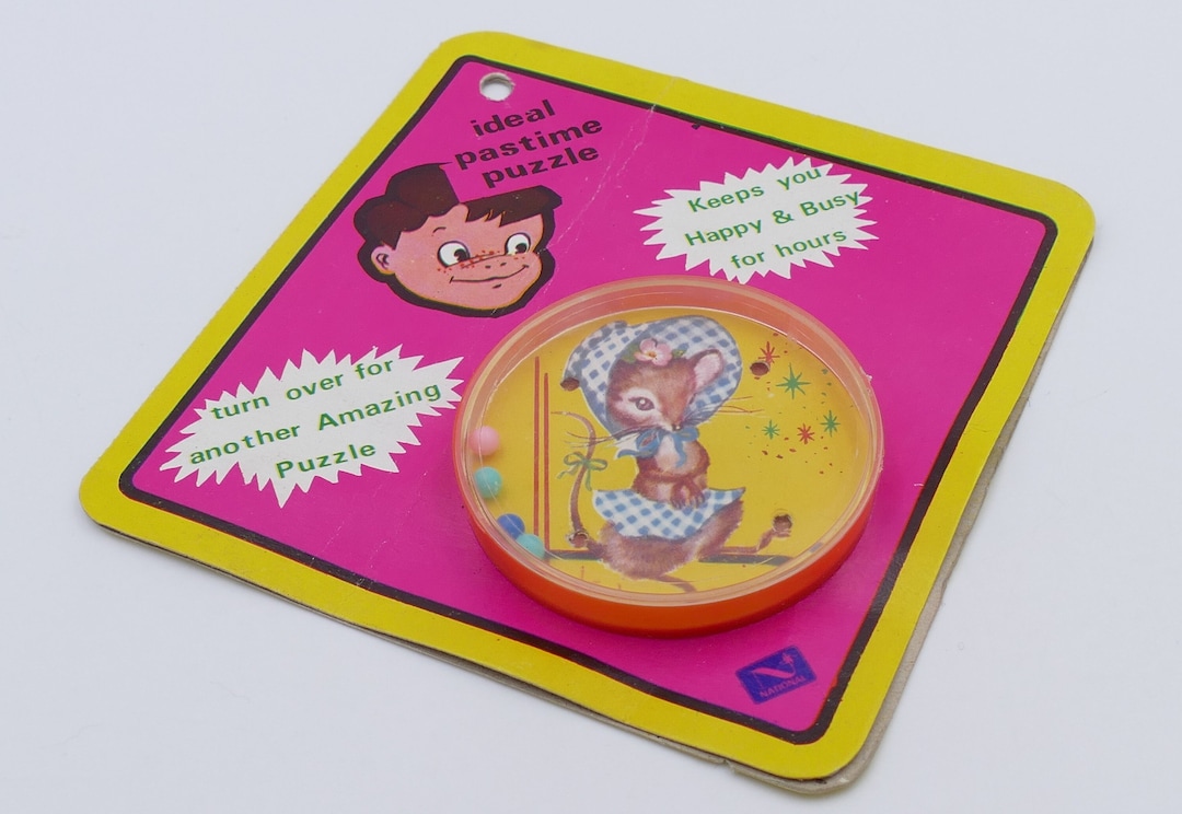 1960's Novelty Toy Dexterity Pocket Tilt Ball Game Puzzle Original ...