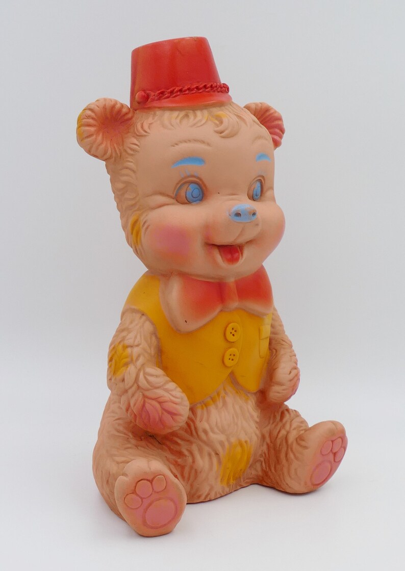 1960's Vintage Teddy Bear Rubber Squeaky Toy - Etsy