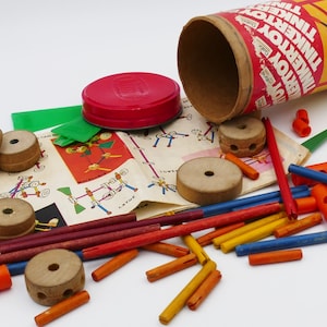 Vintage 1979 Gabriel Tinkertoy Building Construction Toy Set Original ...