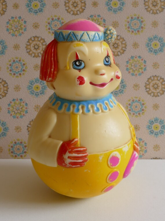 Baby & Toddler Toys Vintage Plastic Clown Baby Rattle The First Years ...