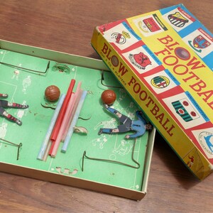 Vintage 1950's Blow Football Soccer Game Original Box Marchant Games ...