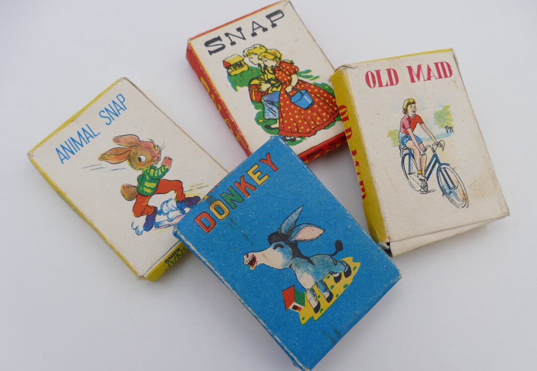 1980's Four Vintage Hong Kong Card Games Animal Snap Donkey Snap Old ...