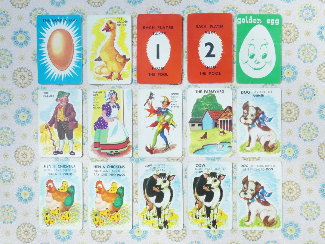 1960's Chad Valley Golden Egg Card Game Complete Original Box - Etsy