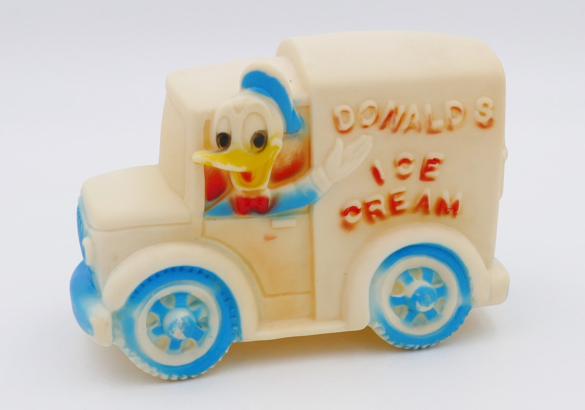1960's Vintage Donald Duck Ice Cream Truck Rubber Squeaky - Etsy