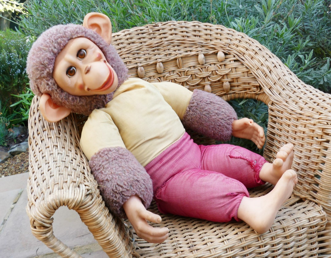 Rushton Zippy Type Rubber Face Monkey Chimp Soft Toy Large 1950's - Etsy