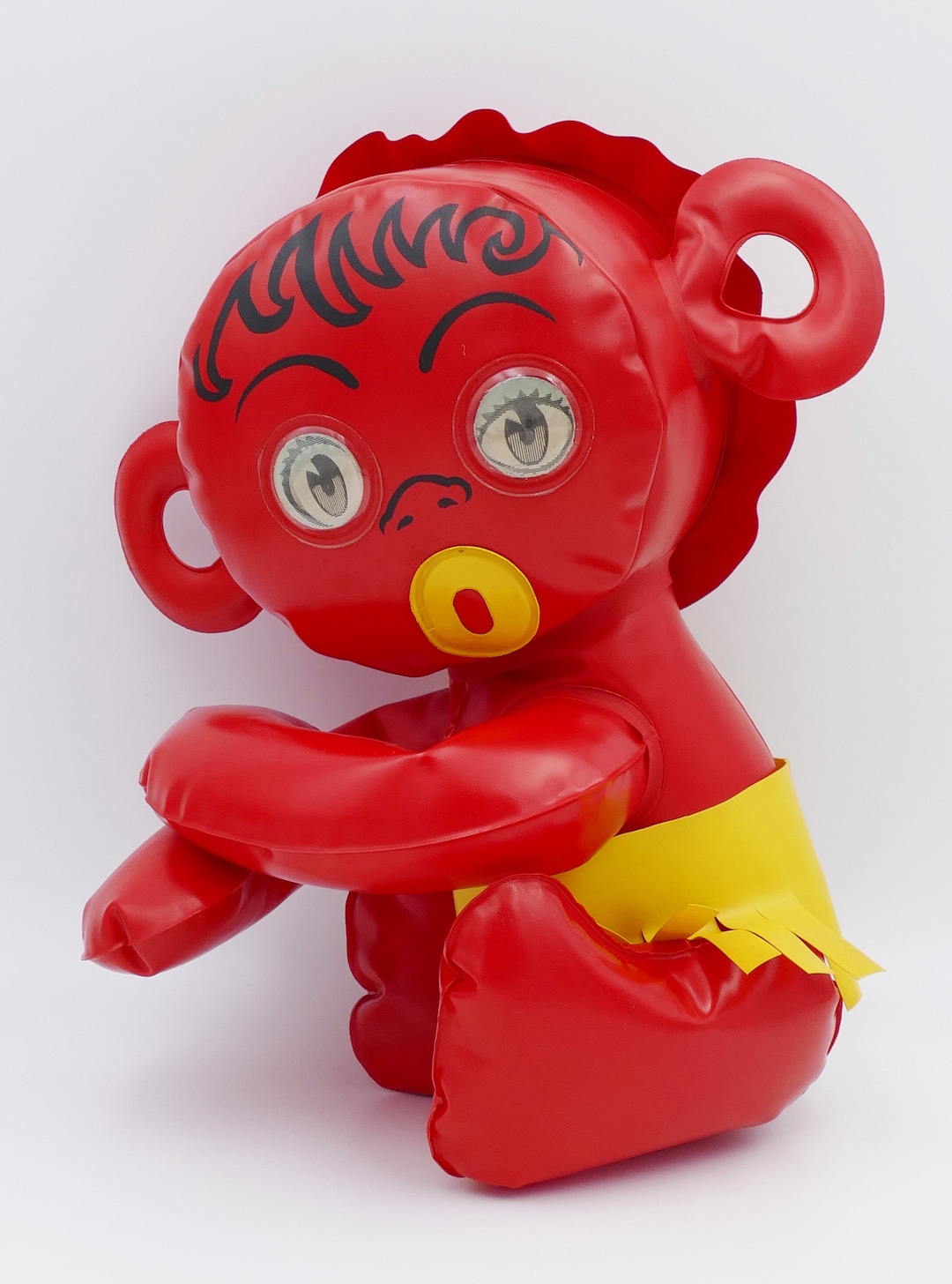 Vintage 1950's Japan RARE RED Winky Blinky Takara Dakko-chan Inflatable ...