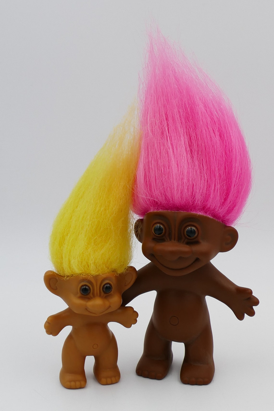 Russ Berrie 1991 Troll Toy Figurines Pink Purple Yellow - Etsy