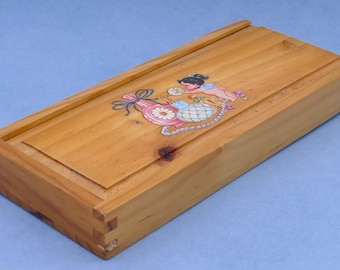 Vintage Antique Wooden Pencil Case, Old Pen Case, Storage Box ...