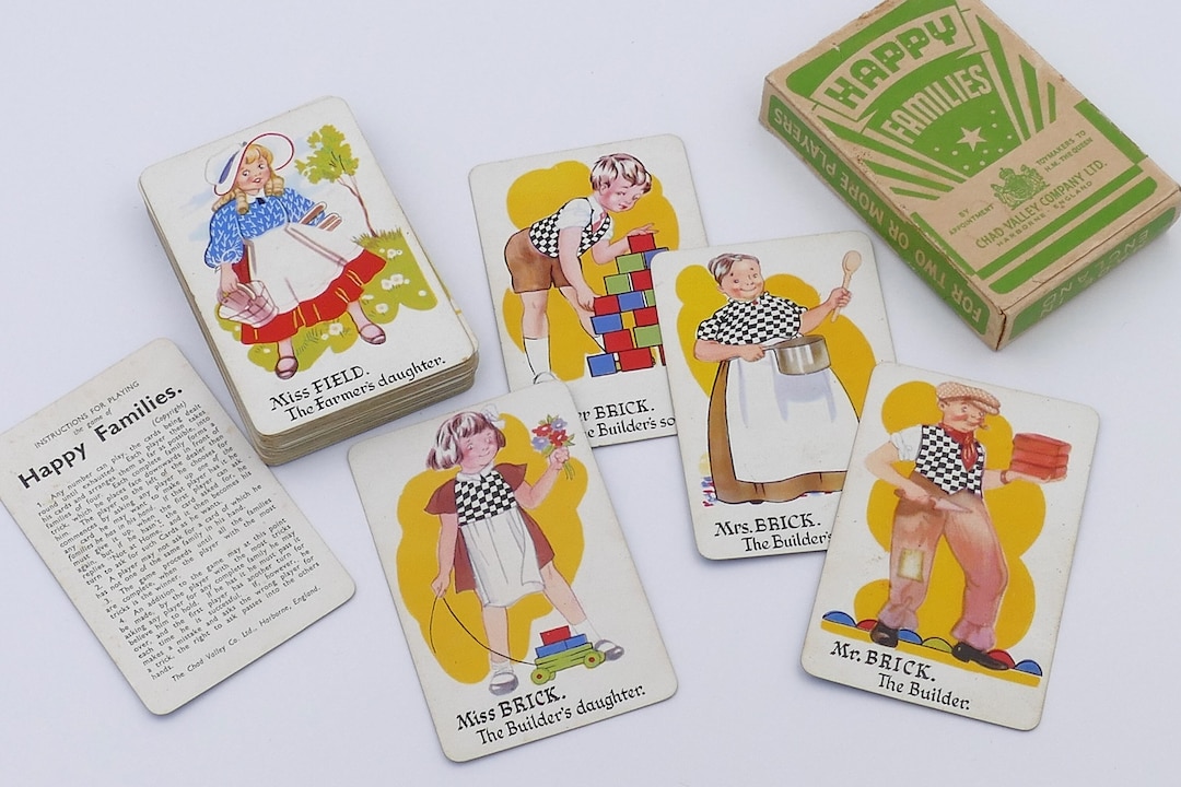 1950's Chad Valley Happy Families Card Game Complete Original Box - Etsy