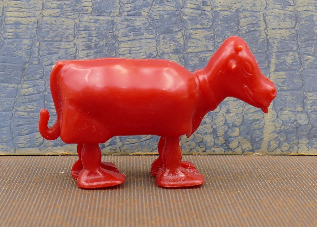 Vintage 1950's Plastic Ramp Walker Gravity Walker Slope Walker Red Cow ...