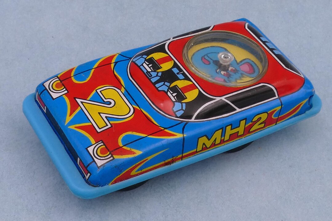 Tin Litho 1960's Jimmy Toys Tin Litho Friction Car MH-2 Spinning Ball ...