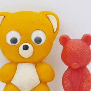 Pair of Vintage Hard Plastic Teddy Bear Figurines - Etsy