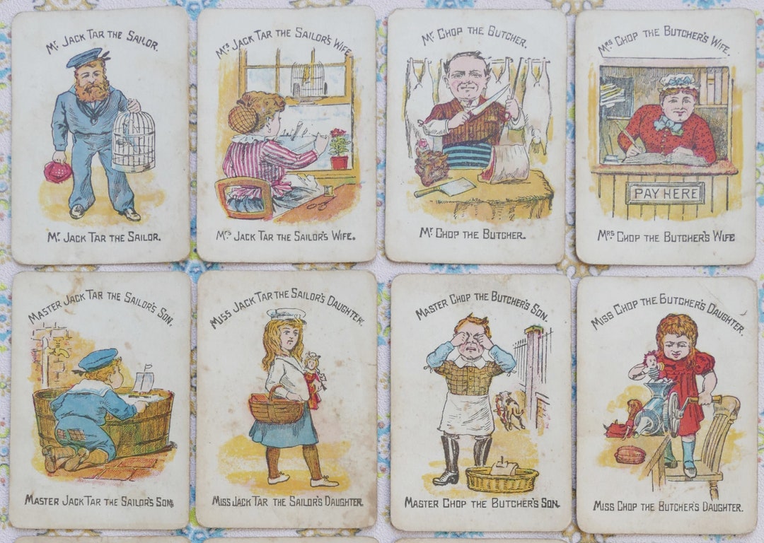 1800's Victorian Funny Families Card Game Woolley & Co England - Etsy